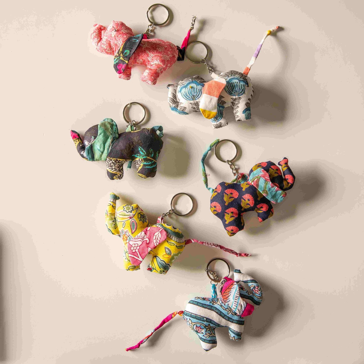 Assorted Colorful Elephant Keychains Set of 2 – House of Ekam